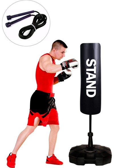 Spor Byfit 150 cm Ayaklı Yaylı Boks Vurma Standı + Atlama Ipi