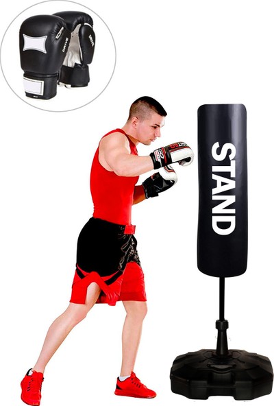 Spor Byfit 150 cm Ayaklı Yaylı Boks Vurma Standı + Boks Eldiveni