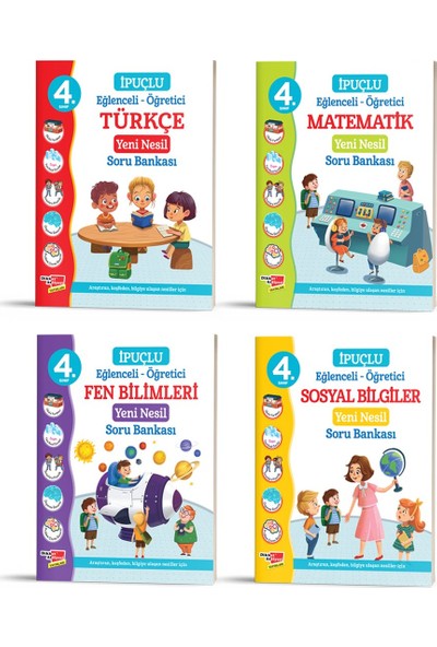 Dikkat Atölyesi Yayınları 4. Sınıf Ipuçlu Yeni Nesil Soru Bankası 4'lü Set Türkçe, Matematik, Fen ve Sosyal Bilgiler Dikkat Atölyesi Yayınları 4. Sınıf Ipuçlu Yeni Nesil Soru Bankası 4'lü Set Türkçe, Matematik, Fen ve Sosyal Bilgiler