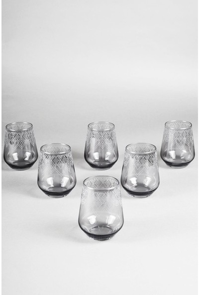 Rakle Grace Füme 6'lı Su Bardağı Seti 425 cc