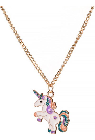 Chavin Unicorn Mineli Simli Çocuk Kolye EH73