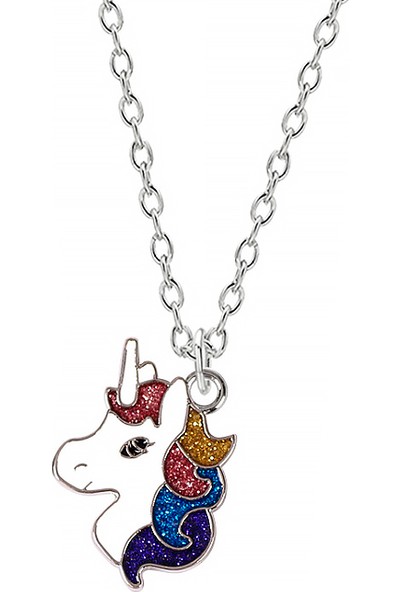 Chavin Unicorn Mineli Simli Çocuk Kolye EH72
