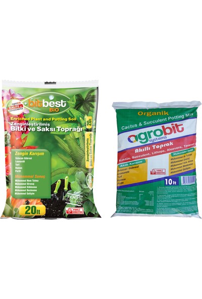 Bitbest Bio 20lt Bitki Saksı Toprağı + Agrobit Akıllı Kaktüs Toprağı 10lt Bitbest Bio 20lt Bitki Saksı Toprağı + Agrobit Akıllı Kaktüs Toprağı 10lt