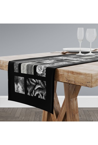 Madame Mila Siyah Beyaz Patchwork Desenli