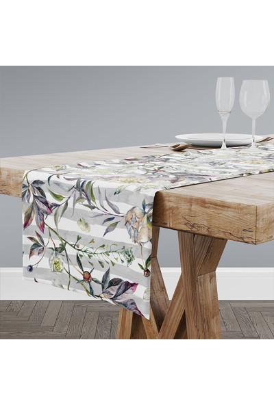 Madame Mila Çizgili Yaprak Desenli