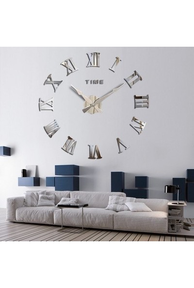 Otantik Dıy 3D Dekoratif Sticker Duvar Saati