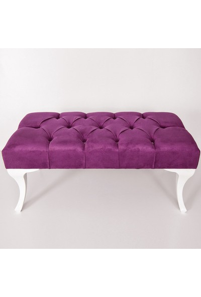 Ekon Gema Hünkar Puf Bench Mor 90 Cm. 1. Sınıf Silinebilir Kumaş