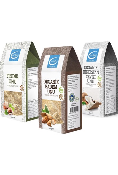 TheLifeCo Değerli Unlar Paketi - Organik Badem Unu, Organik Hindistan Cevizi Unu, Fındık Unu (glutensiz, vegan) TheLifeCo Değerli Unlar Paketi - Organik Badem Unu, Organik Hindistan Cevizi Unu, Fındık Unu (glutensiz, vegan)