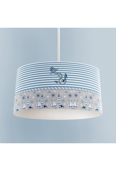 Mekta Home Denizci Desen Mavi Avize