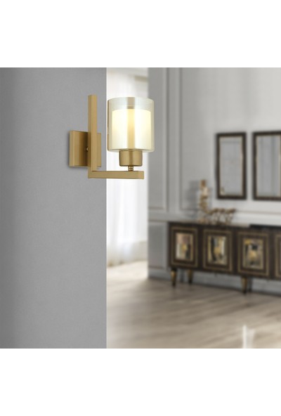 Tisse eskitme boyalı salon aplik çift camlı Tisse eskitme boyalı salon aplik çift camlı