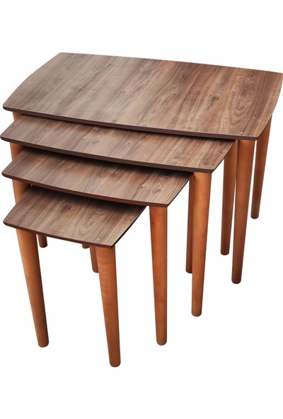 Mirabella Sehpa 4 Lü Zigon Sehpa Ahşap Ayaklı Mirabella Sehpa 4 Lü Zigon Sehpa Ahşap Ayaklı