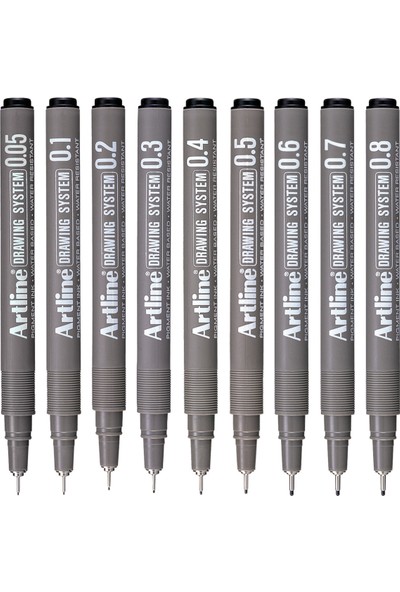 Artline Drawing System Teknik Çizim Kalemi 9'lu Tam Set Artline Drawing System Teknik Çizim Kalemi 9'lu Tam Set