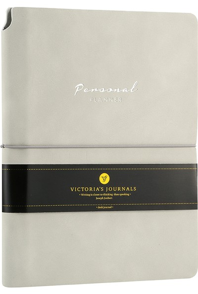 Victoria's Journals Kuka Noktalı Defter Ahşap Gri