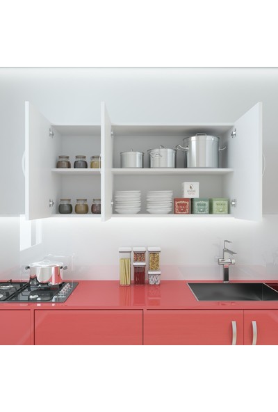Kenzlife hazır mutfak canna22 byz 060x120x22 mutfak dolabı kapaklı raflı