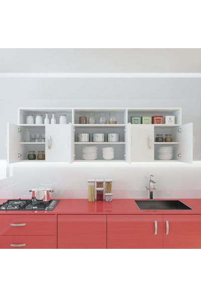 Kenzlife hazır mutfak ontensio byz 060x180x32 mutfak dolabı kapaklı raflı