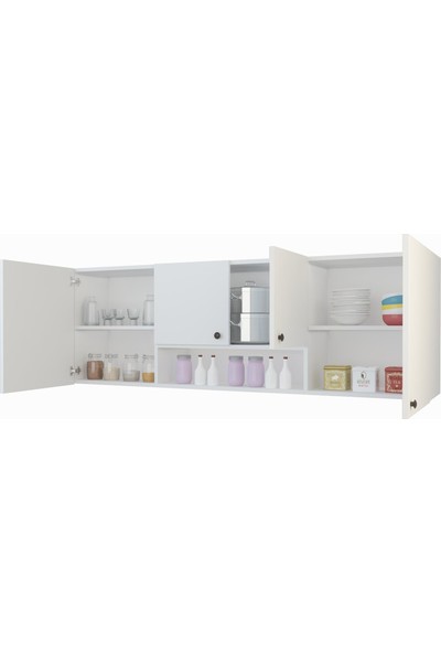 Kenzlife hazır mutfak packey byz 060x180x32 mutfak dolabı kapaklı raflı