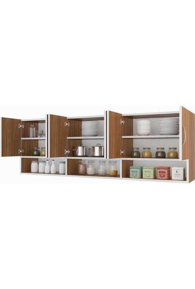 Kenzlife hazır mutfak vice cvz 060x180x32 mutfak dolabı kapaklı raflı