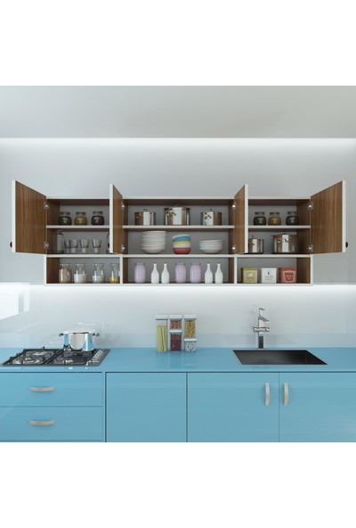 Kenzlife hazır mutfak konsta cvz 060x15x2 mutfak dolabı kapaklı raflı