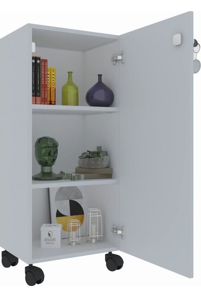 Kenzlife mutfak dolabı zehra 088x050x032 byz kilitli tekerlekli