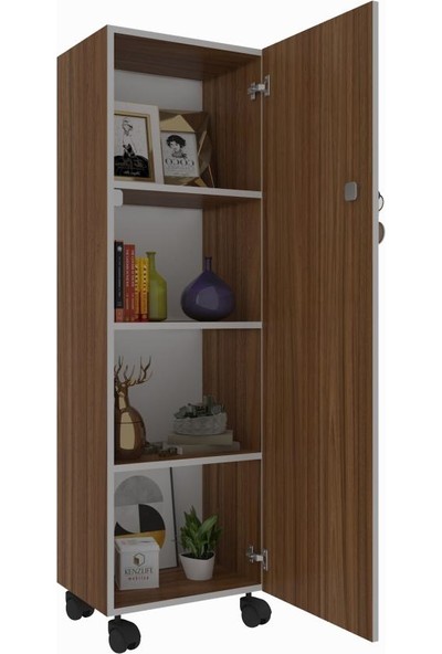 Kenzlife mutfak dolabı zehra 128x050x032 cvz kilitli tekerlekli