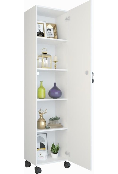 Kenzlife mutfak dolabı zehra 168x030x032 byz kilitli tekerlekli