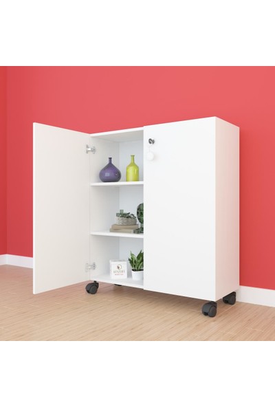 Kenzlife mutfak dolabı çilem 10x32 byz kilitli tekerlekli