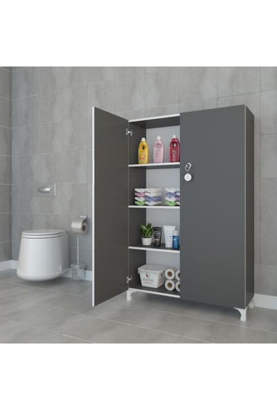 Kenzlife mutfak dolabı çilem 128x090x032 gri kilitli ayaklı