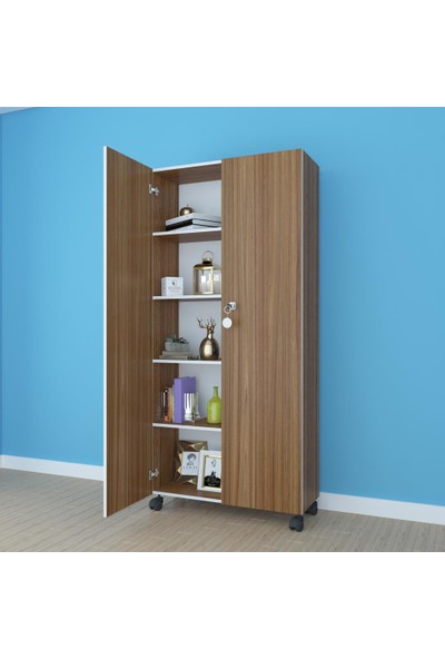 Kenzlife mutfak dolabı çilem 188x070x032 cvz kilitli tekerlekli