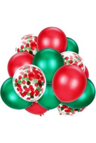 Yılbaşı Balon Demeti 30 Adet Kırmızı - Yeşil- Şeffaf Balon Pullu Yılbaşı Balon Demeti 30 Adet Kırmızı - Yeşil- Şeffaf Balon Pullu