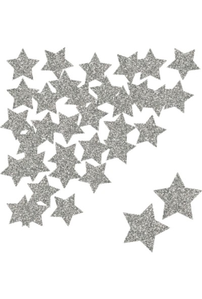 Gümüş Simli Asmalı Yılbaşı Çam Ağacı Yıldız SÜS18 Li Set