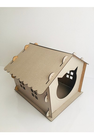 Gülpet Ahşap Kedi Evi - Dekoratif Kedi Yuvası - Minderli Kedi Yatağı Gülpet Ahşap Kedi Evi - Dekoratif Kedi Yuvası - Minderli Kedi Yatağı
