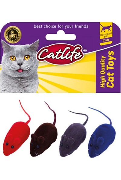 Catlife Kediler İçin Oyuncak Fare 4'lü Catlife Kediler İçin Oyuncak Fare 4'lü