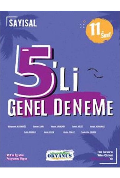 Okyanus Yayınları 11. Sınıf 5'Li Sayısal Deneme