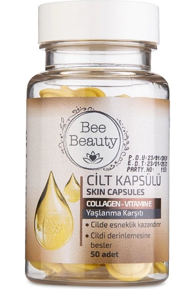 Bee Beauty Kolajen Yaşlanma Karşıtı Cilt Kapsülü 50 Adet Bee Beauty Kolajen Yaşlanma Karşıtı Cilt Kapsülü 50 Adet