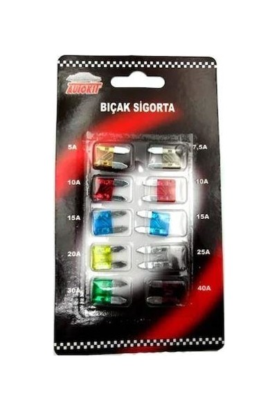 Autokit Bıçak Sigorta 10 Lu Set Ithal 5W