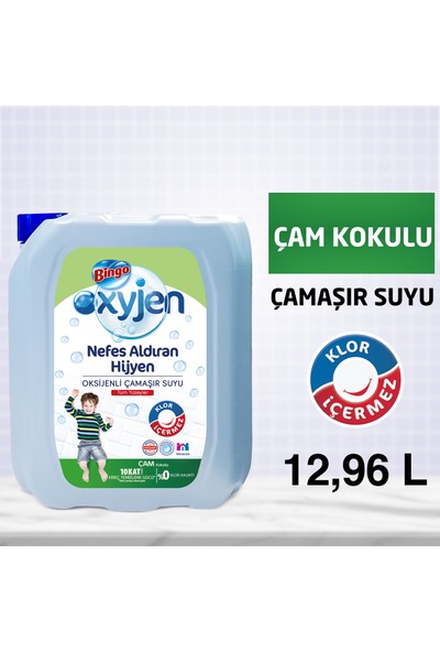Bingo Oksijen Çamaşır Suyu 3,24 Lt Çam Kokulu 4'Lü Bingo Oksijen Çamaşır Suyu 3,24 Lt Çam Kokulu 4'Lü