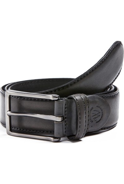 Hemington Koyu Gri El Yapımı Klasik Deri Kemer