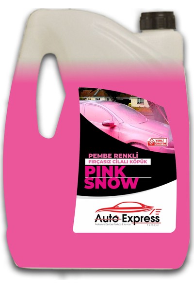 Auto Express Türkiye Pink Snow Pembe Renkli Fırçasız Cilalı Oto Yıkama Şampuanı 5 KG