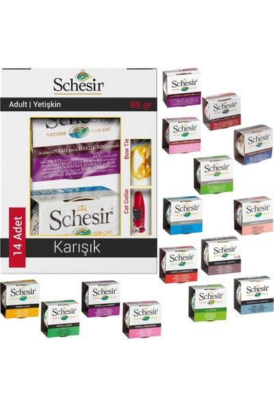 Schesir Karışık Kedi Konservesi 14X85 gr