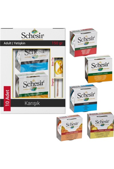 Schesir Karışık Köpek Konservesi 10X150 gr