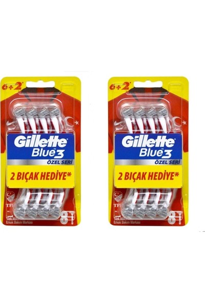 Gillette Blue3 8'li Milli Takım Özel Paketi Tıraş Bıçağı 2* Gillette Blue3 8'li Milli Takım Özel Paketi Tıraş Bıçağı 2*