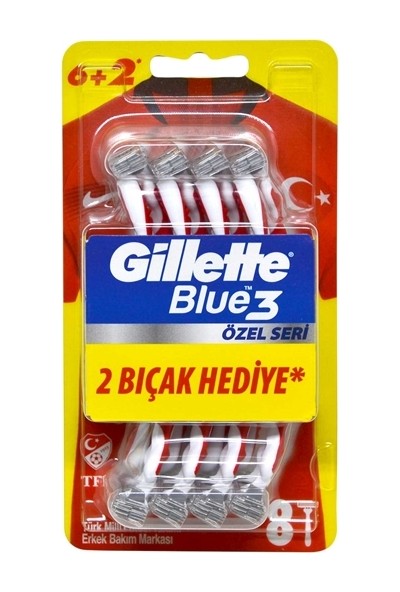 Gillette Blue3 8'li Milli Takım Özel Paketi Tıraş Bıçağı Gillette Blue3 8'li Milli Takım Özel Paketi Tıraş Bıçağı
