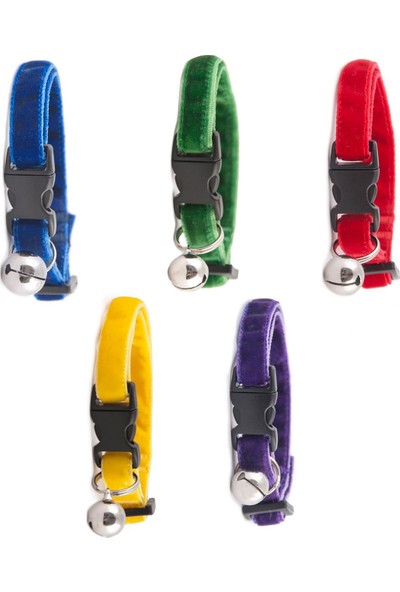 Petfony 5 Adet Yumuşak Doku Zilli Kadife Kedi Boyun Tasması Petfony 5 Adet Yumuşak Doku Zilli Kadife Kedi Boyun Tasması