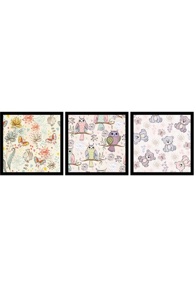 Tellgraf Dekoratif 3lü Tablo (27X27 Cm) Tellgraf Dekoratif 3lü Tablo (27X27 Cm)