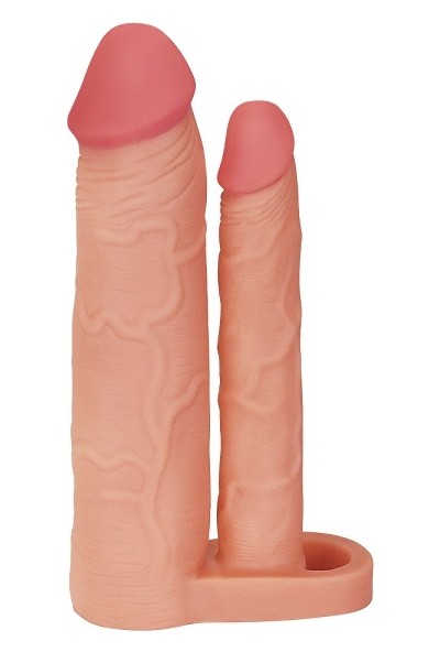 Lilitu Shop 5 cm Uzatmalı Çiftli Içi Boş Testis Kavramalı 20 cm Çatal Dildo Penis Kılıfı