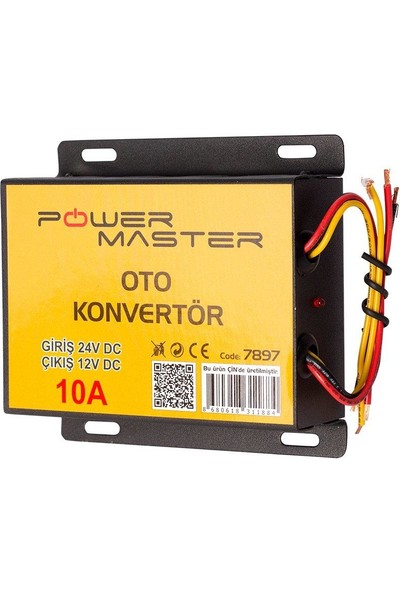 Powermaster 24-12 Volt 10 Amper Oto Konvertör PM-7897 Powermaster 24-12 Volt 10 Amper Oto Konvertör PM-7897
