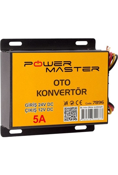 Powermaster 24-12 Volt 5 Amper Oto Konvertör PM-7896 Powermaster 24-12 Volt 5 Amper Oto Konvertör PM-7896