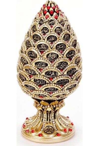 Hediye Seviyorum Kozalak Biblo Altın Çok Taşlı