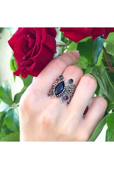 TMT Gümüş Telkari Kelebek Hercai Yüzük