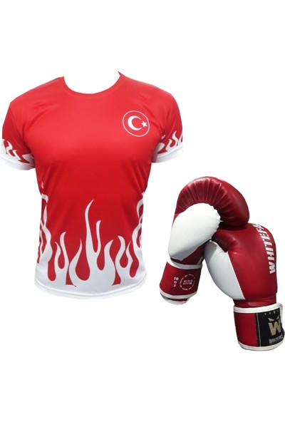 WhiteFace Boks Eldiveni & Kickboks Eldiveni + Türkiye (Milli Takım) Tişörtü WhiteFace Boks Eldiveni & Kickboks Eldiveni + Türkiye (Milli Takım) Tişörtü